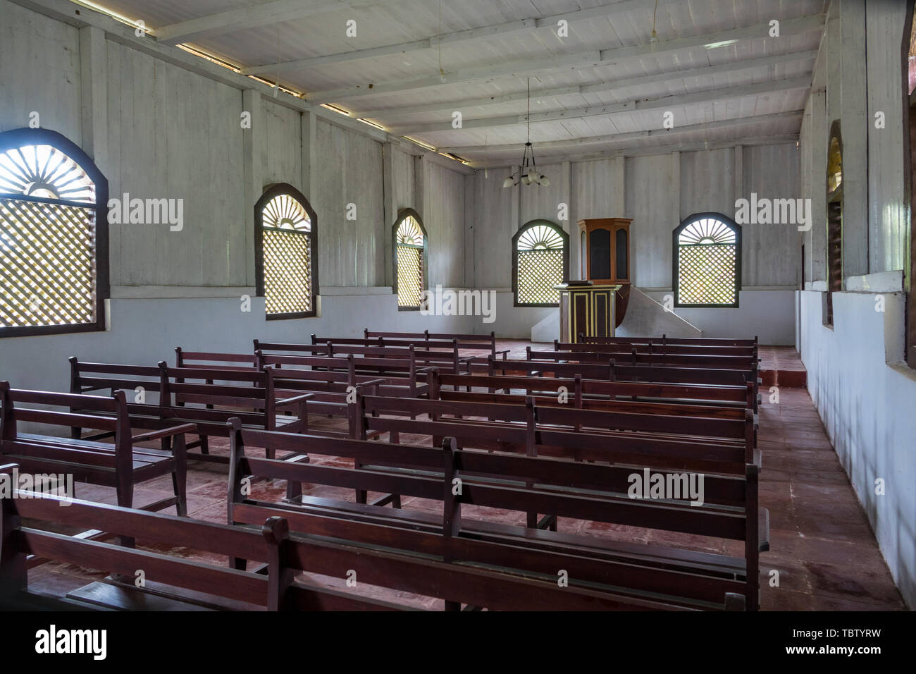 Interior of church, Ambon, Indonesia Stock Photo - Alamy