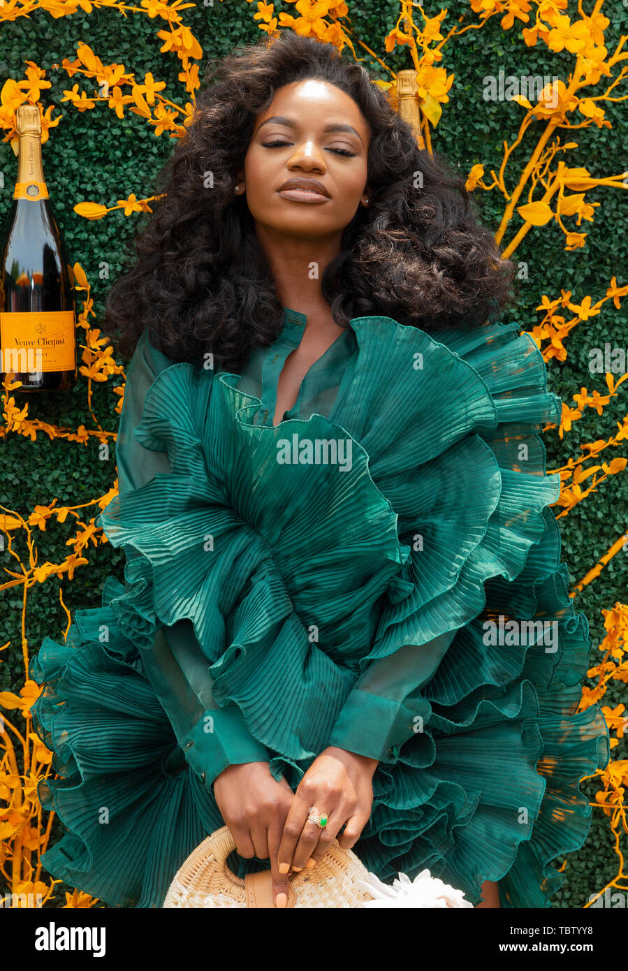 Asiyami Gold attends 12th Annual Veuve Clicquot Polo Classic at Liberty ...