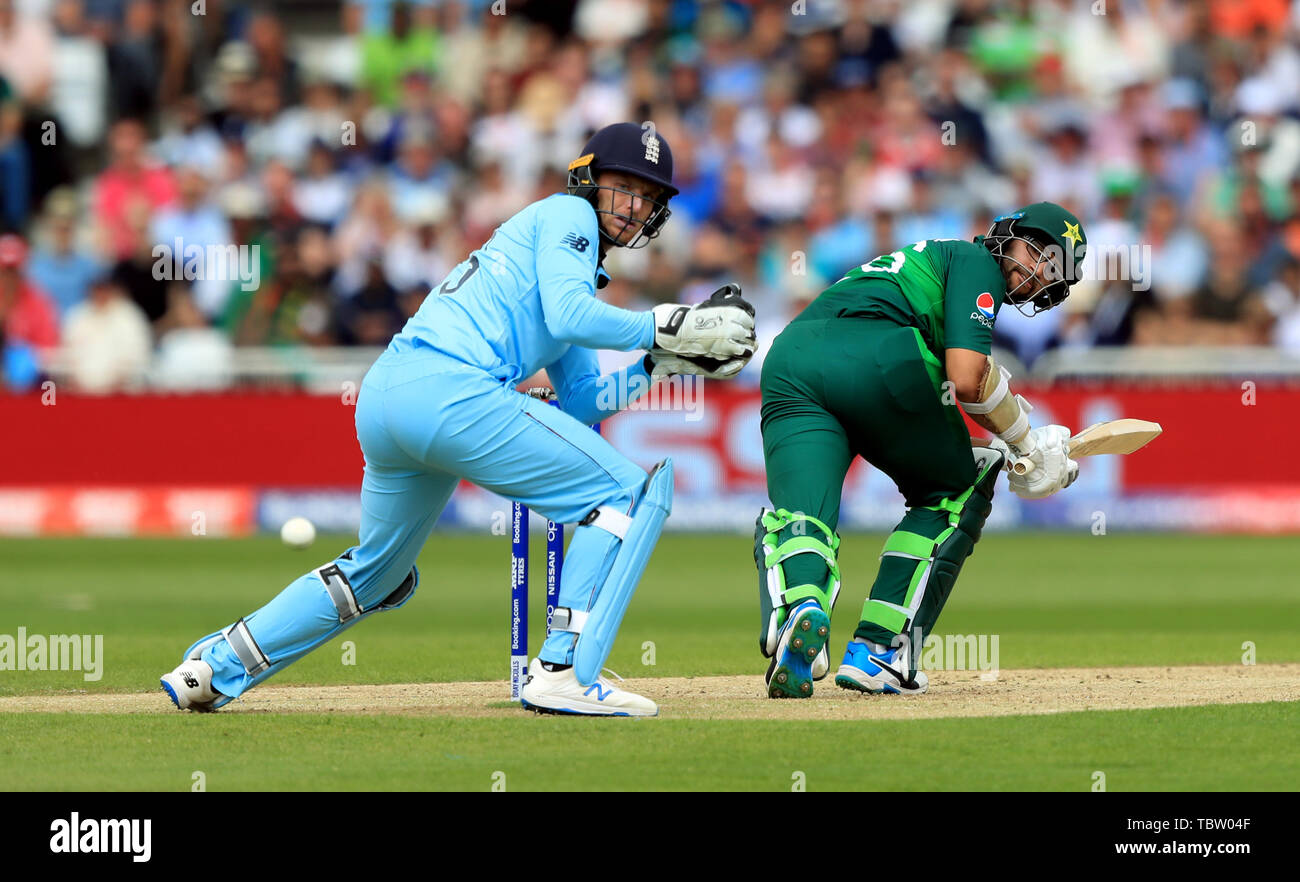 Pakistan's Imam-ul-Haq (right) hits the boundry during the ICC Cricket ...