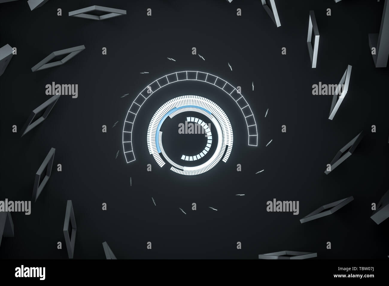 Three-dimensional rendering, polyhedral dark scene special effects ...