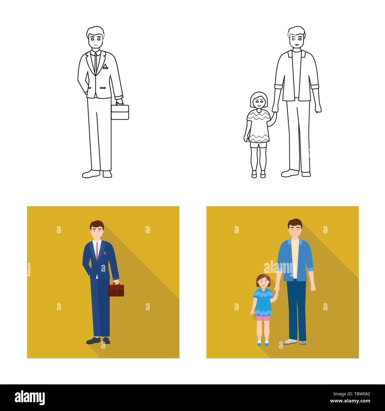 Vector illustration of character and avatar symbol. Collection of ...