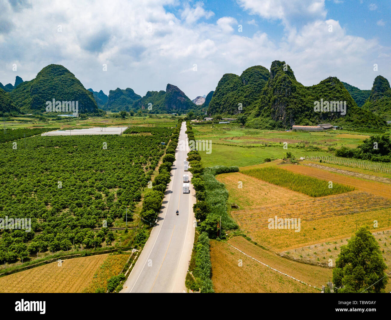 Aerial shot of beautiful scenery in Guilin Stock Photo - Alamy
