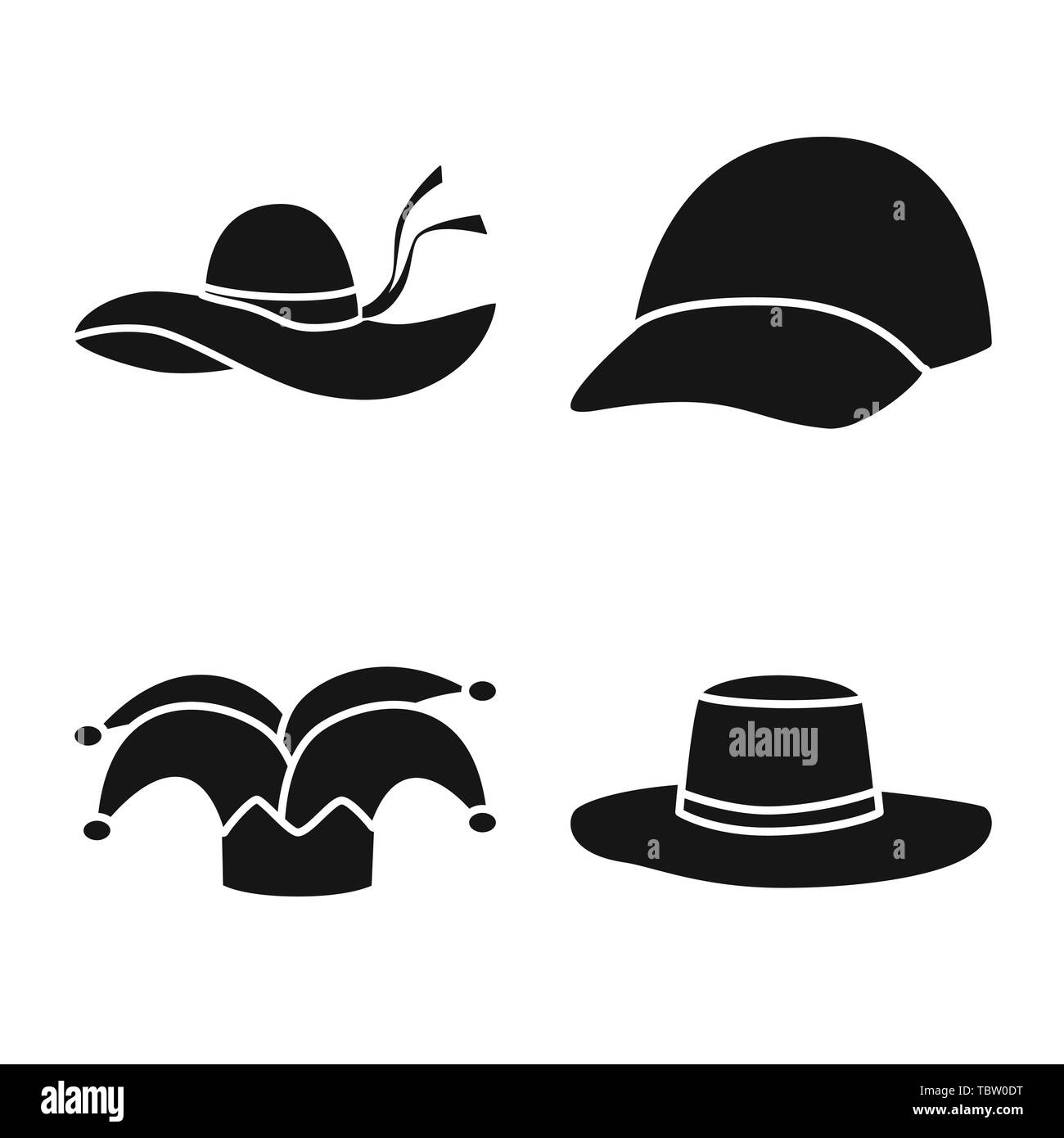 Vector design of beanie and beret sign. Set of beanie and napper stock ...