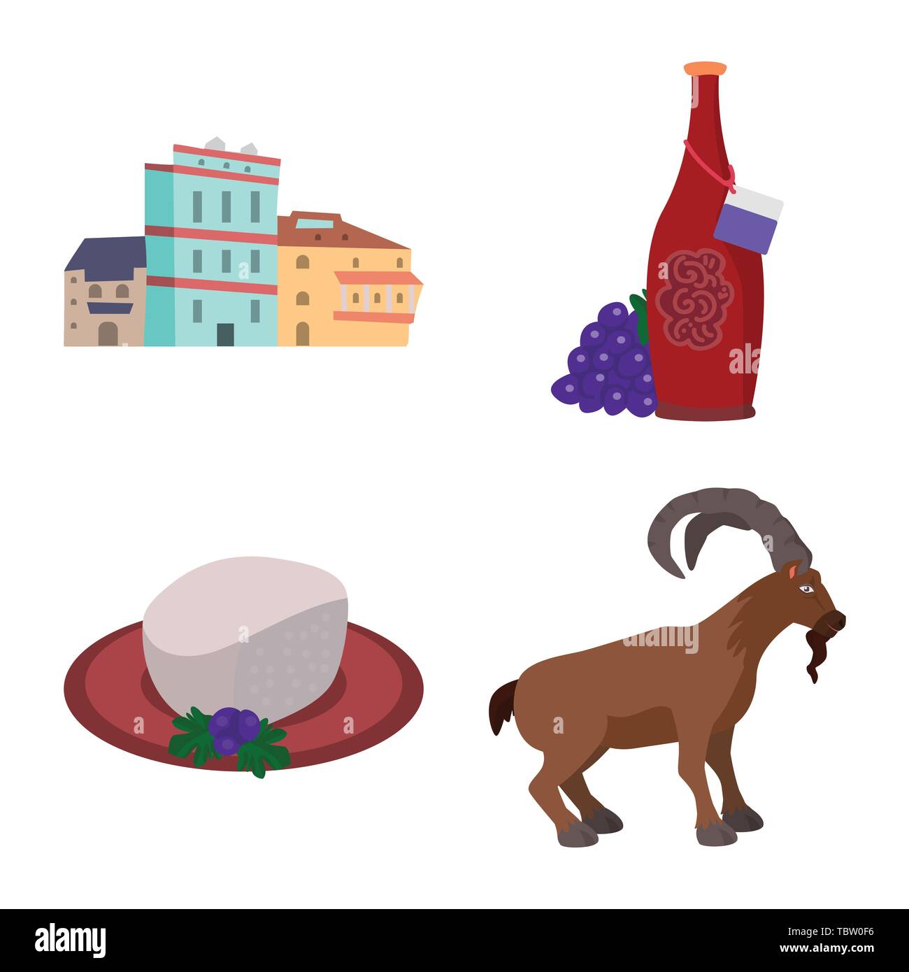 Isolated object of Caucasus and traditions logo. Set of Caucasus and ...