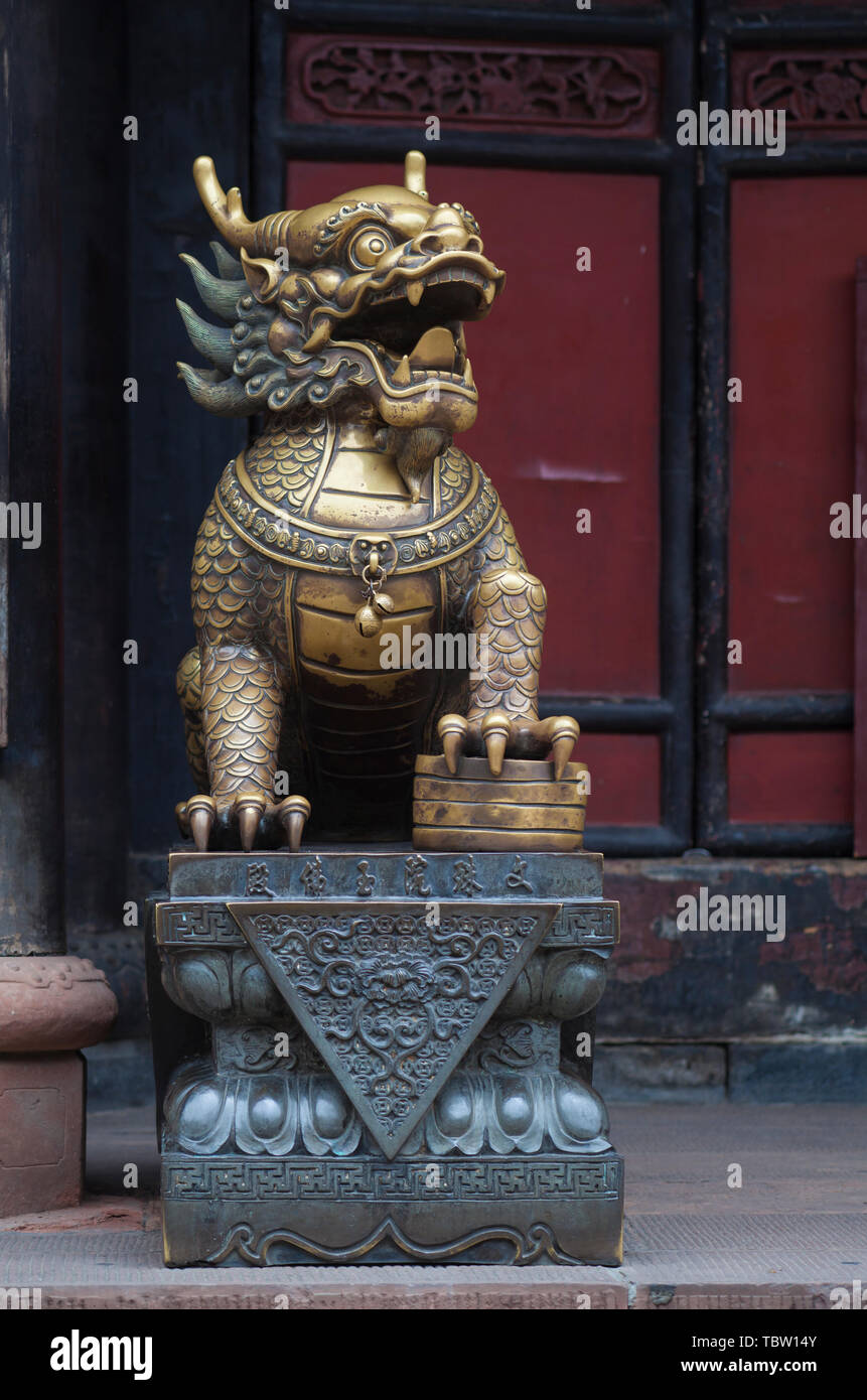 Copper Kirin bronze statue Stock Photo - Alamy