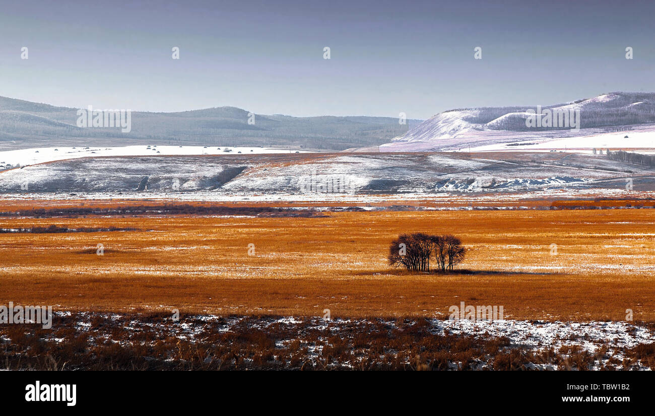 Snow scenery of the Genhe River in Inner Mongolia Stock Photo - Alamy
