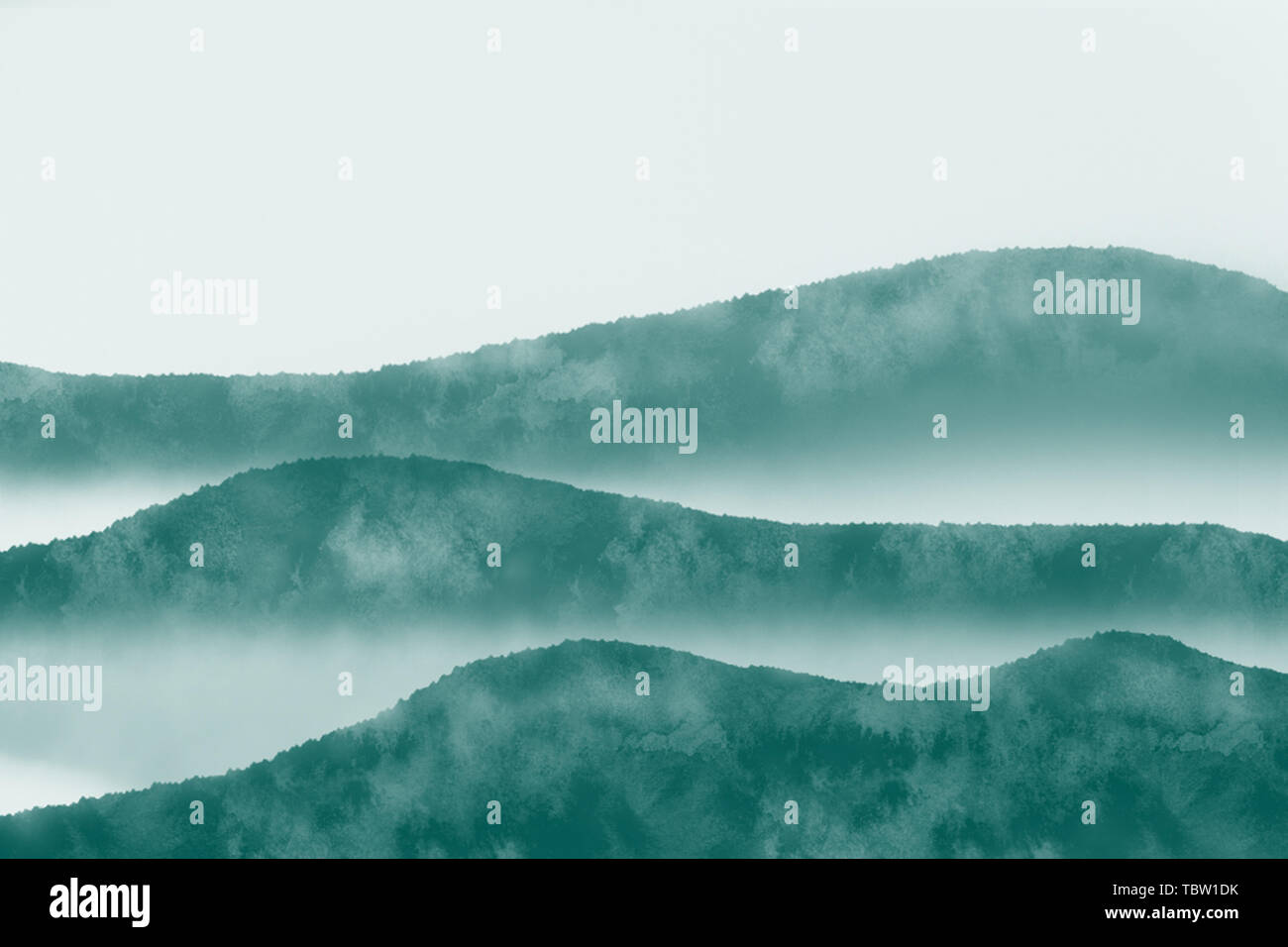 Chinese wind, ink landscape painting Stock Photo - Alamy