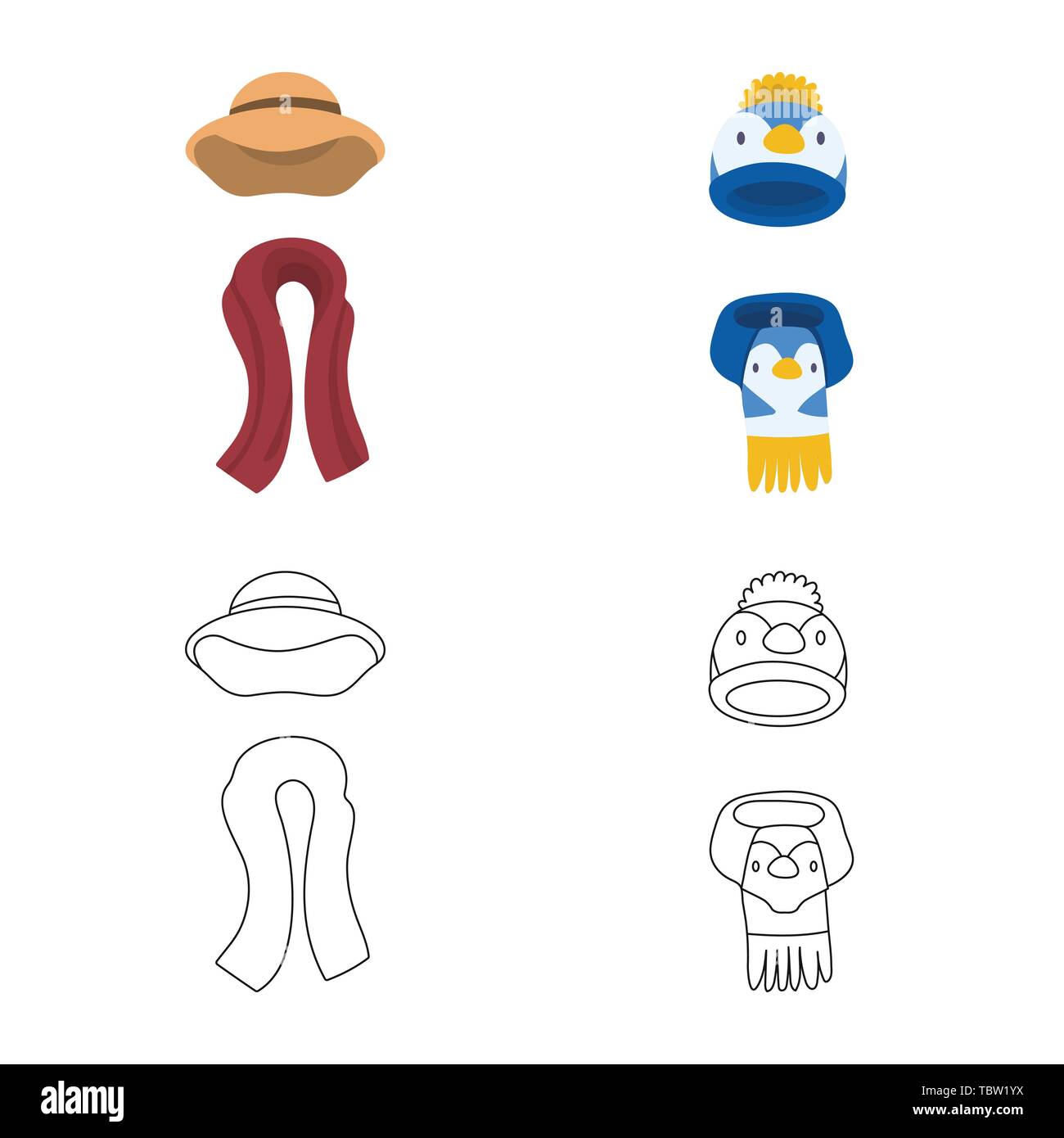 Vector illustration of clothes and texture symbol. Collection of ...