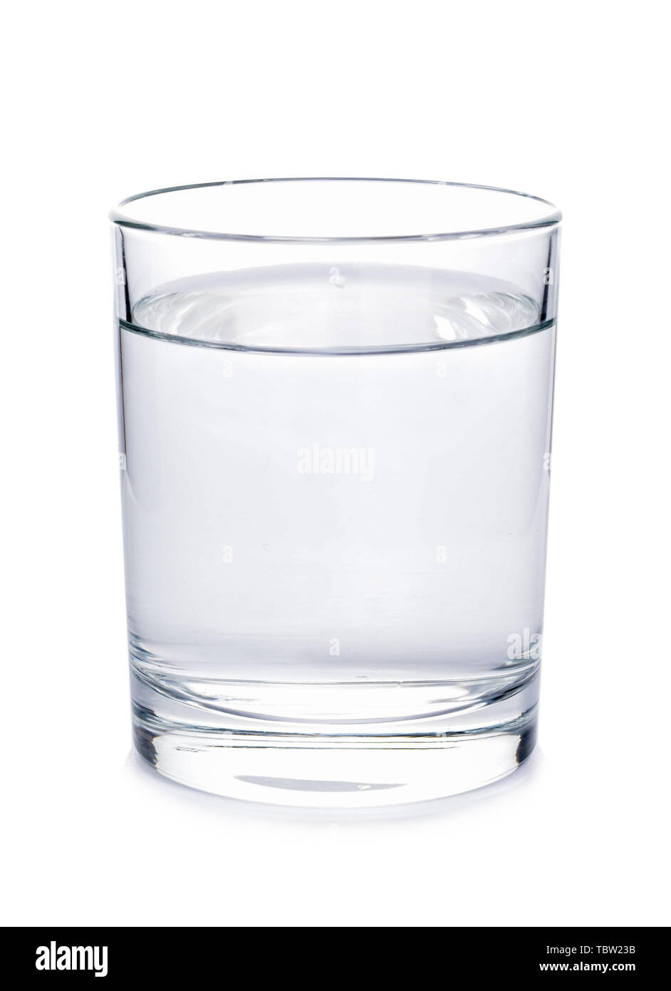 Glass of clean water on white background Stock Photo - Alamy