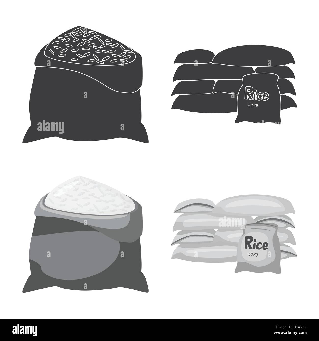 Vector design of crop and ecological icon. Collection of crop and ...