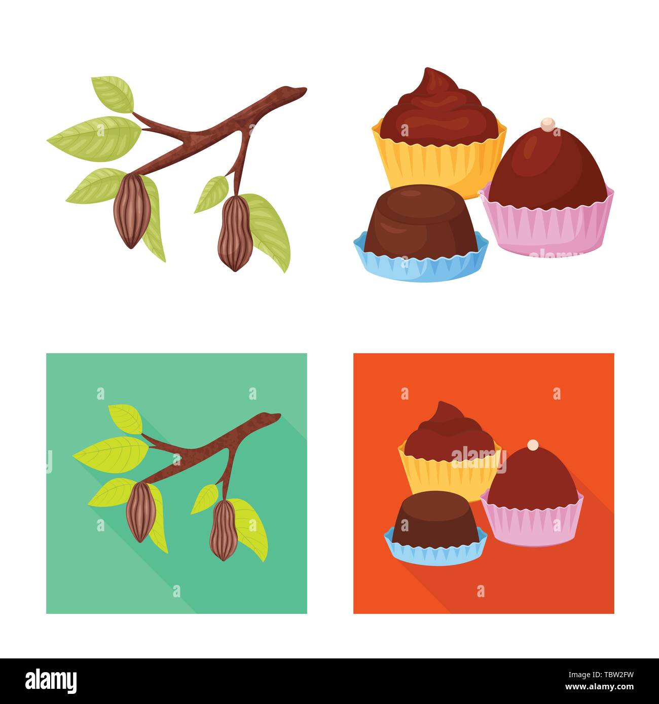 Vector design of food and yummy logo. Set of food and brown stock ...