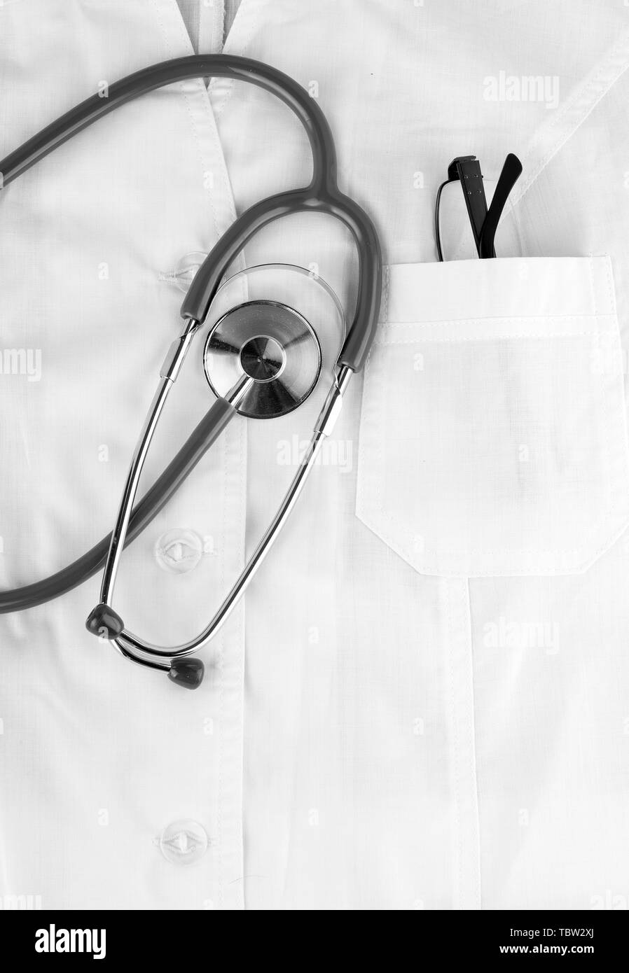 white robe doctor and stethoscope Stock Photo - Alamy