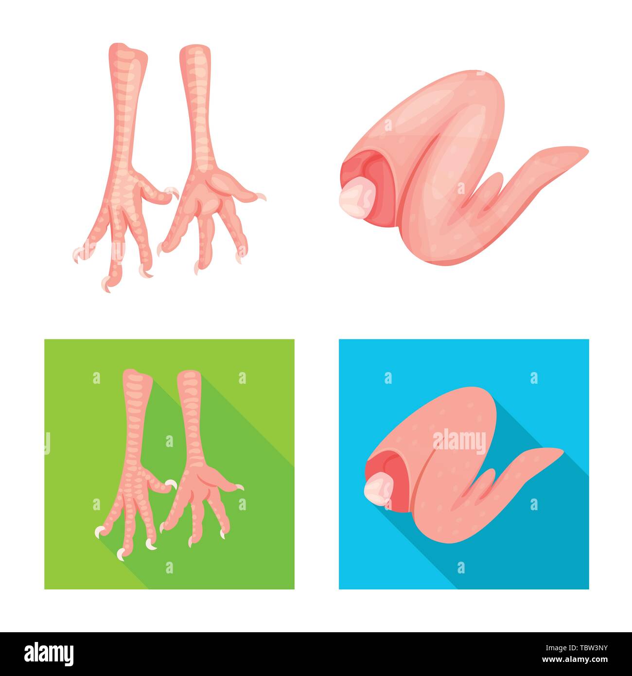 Vector design of product and poultry symbol. Collection of product and ...