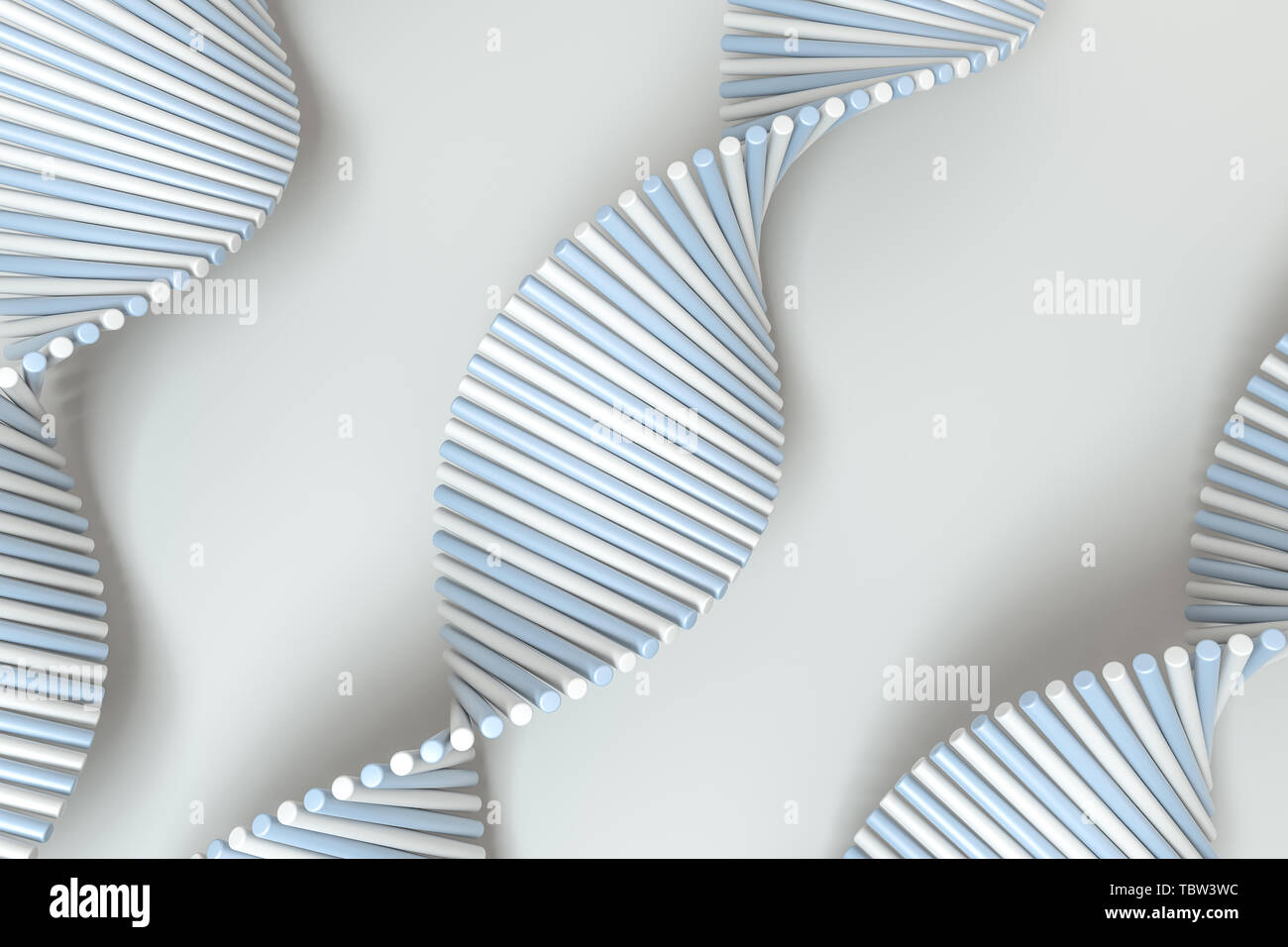 Three-dimensional rendering, spiral DNA with white background Stock ...
