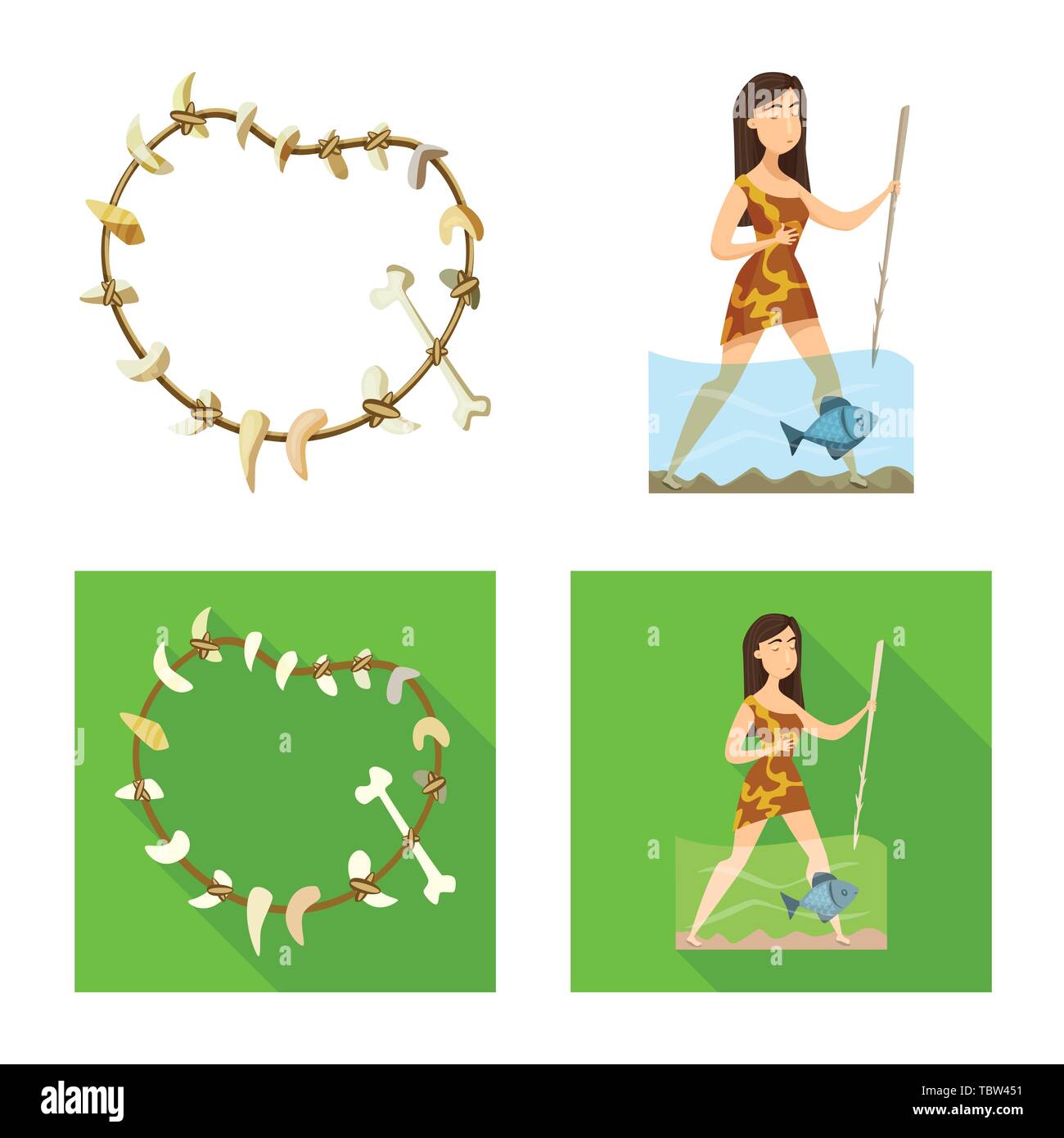 Vector design of evolution and prehistory logo. Collection of evolution ...