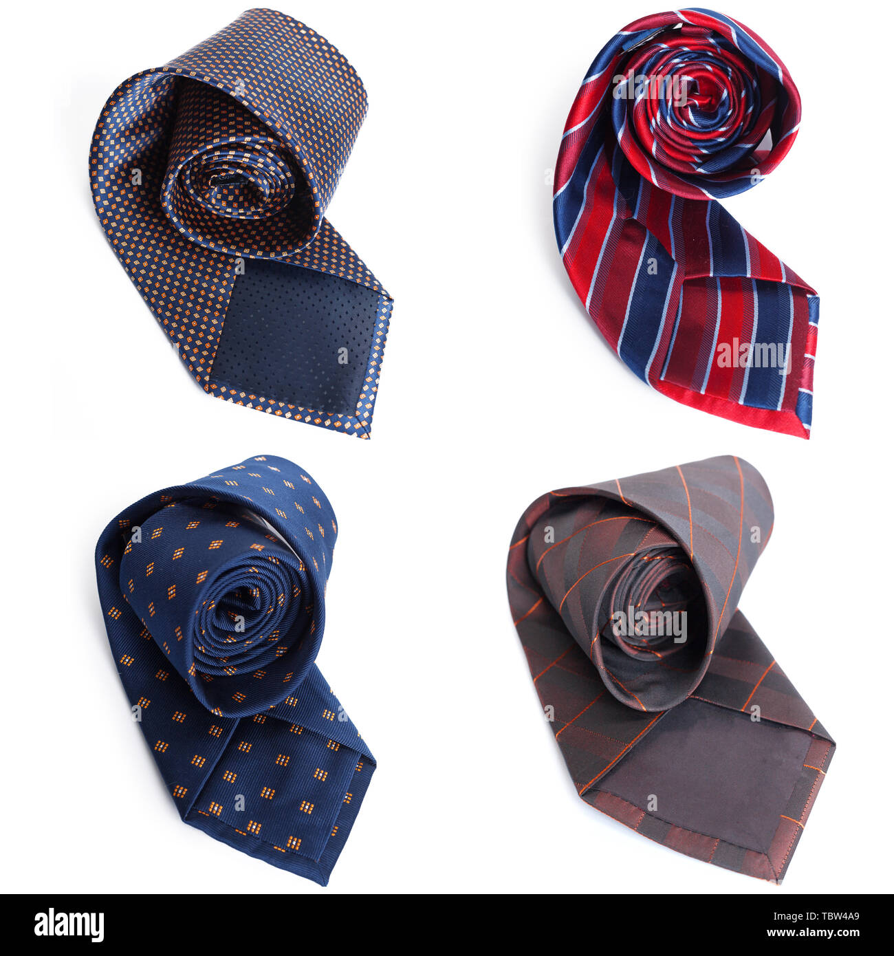 Neck ties collage isolated on white background Stock Photo - Alamy