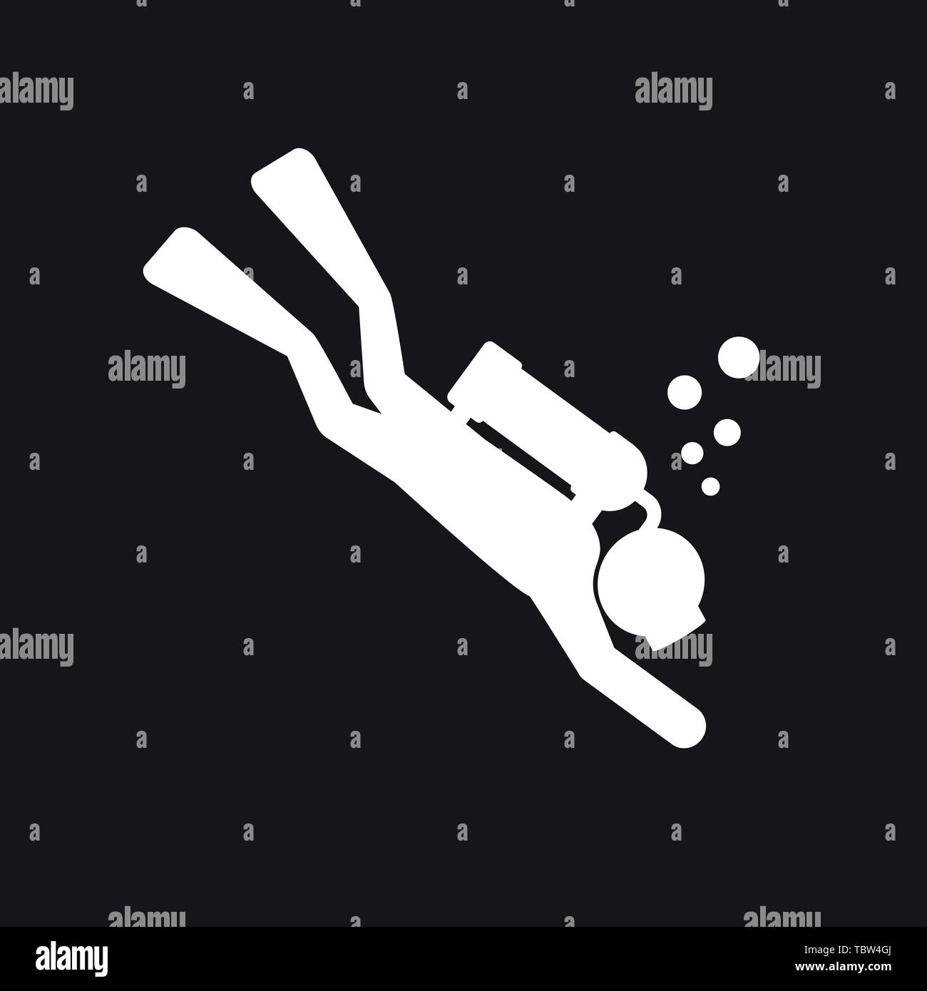 Scuba diver icon vector sign symbol Stock Vector Image & Art - Alamy