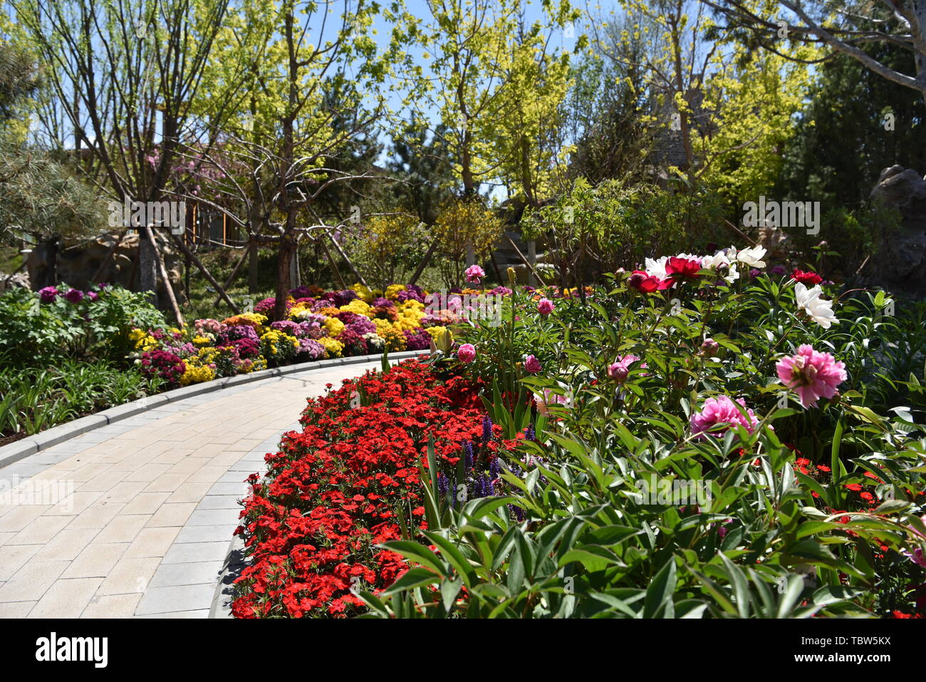 Photographed at Beijing World Park on April 30, 2019. The design of the ...