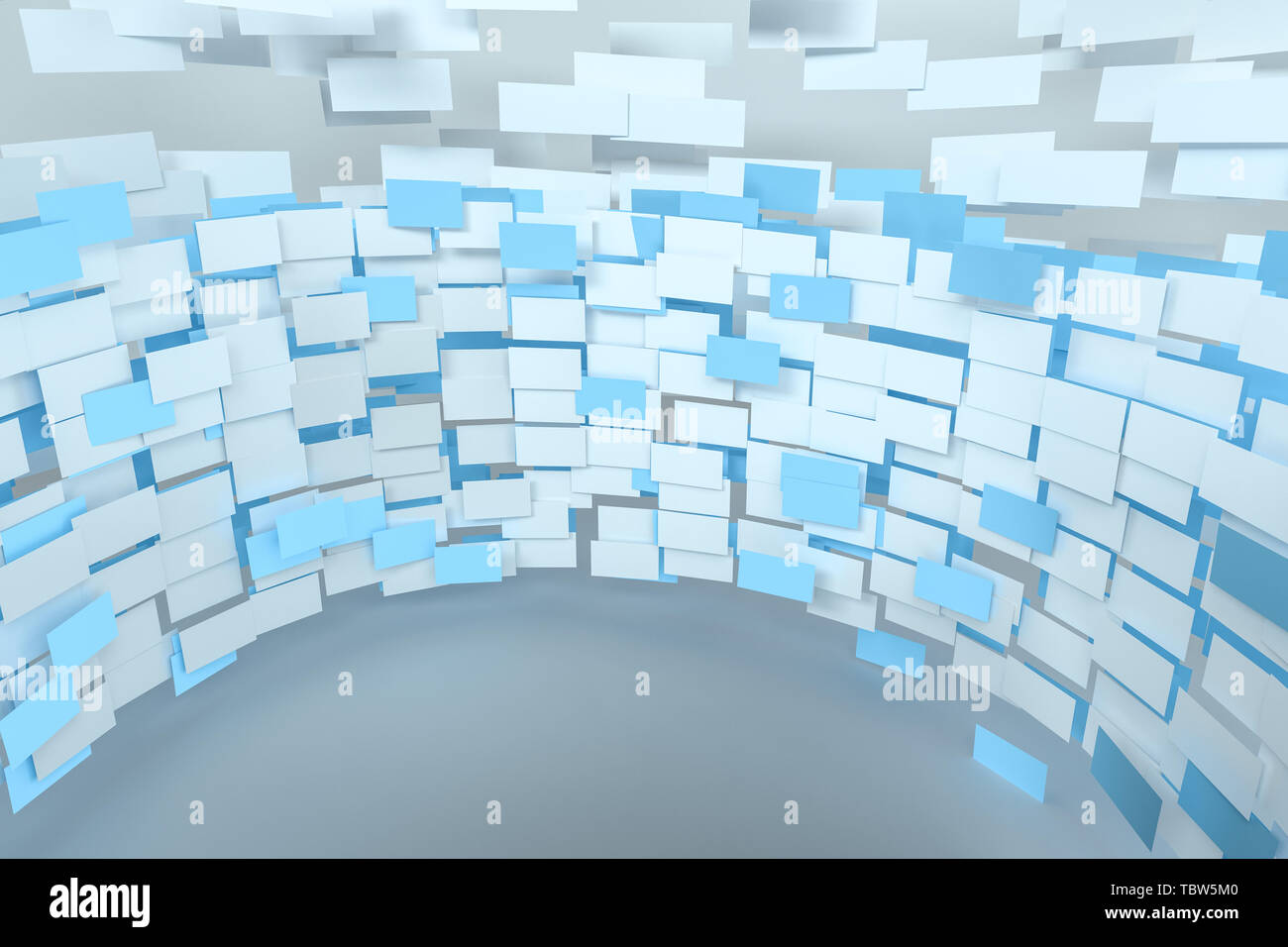 Three-dimensional rendering, blue flow square fragment Stock Photo - Alamy