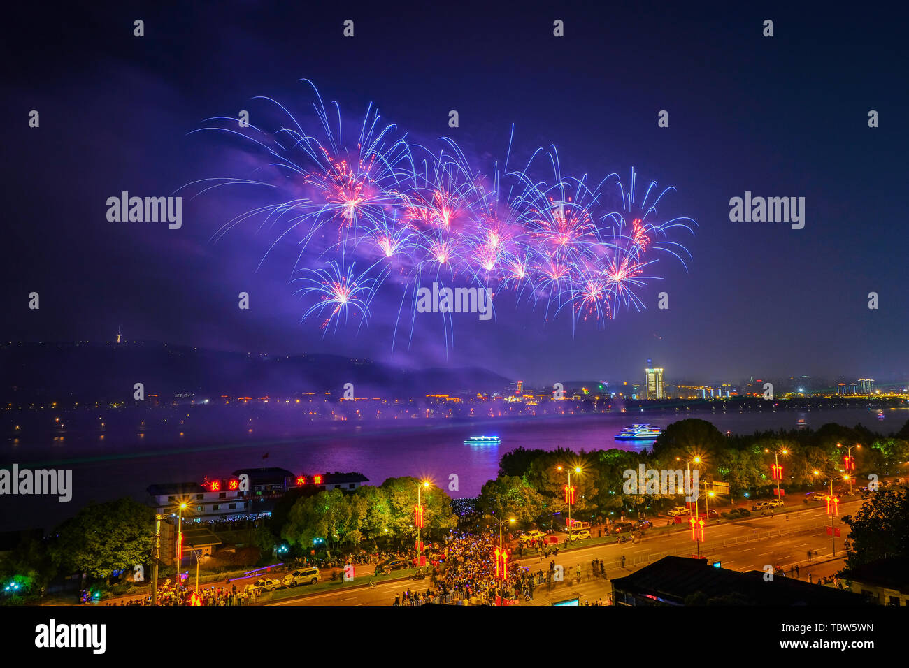 Changsha Orange Island fireworks on Labor Day 2019 Stock Photo - Alamy