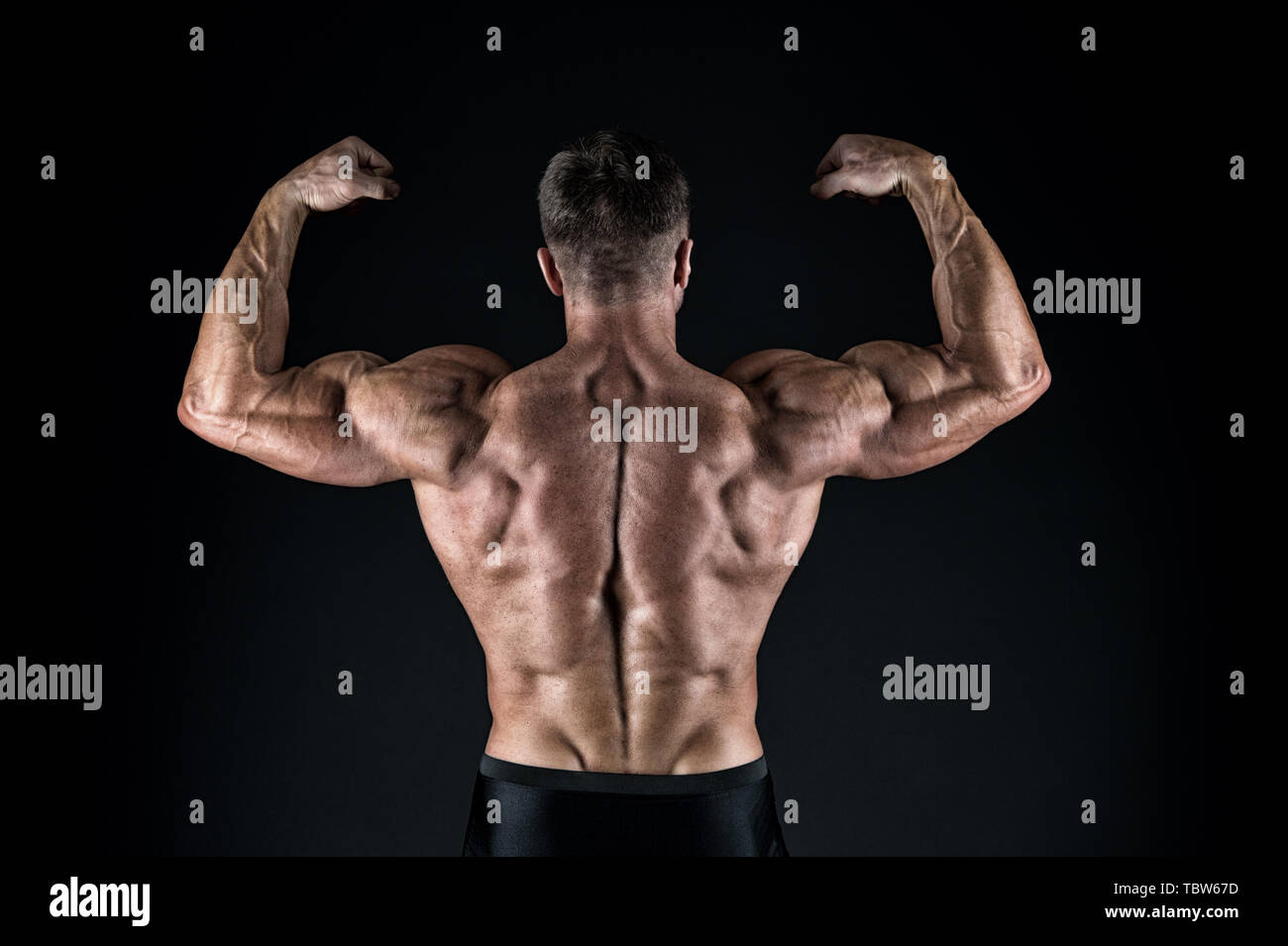 Proud of excellent shape. Bodybuilder concept. Healthy and strong ...