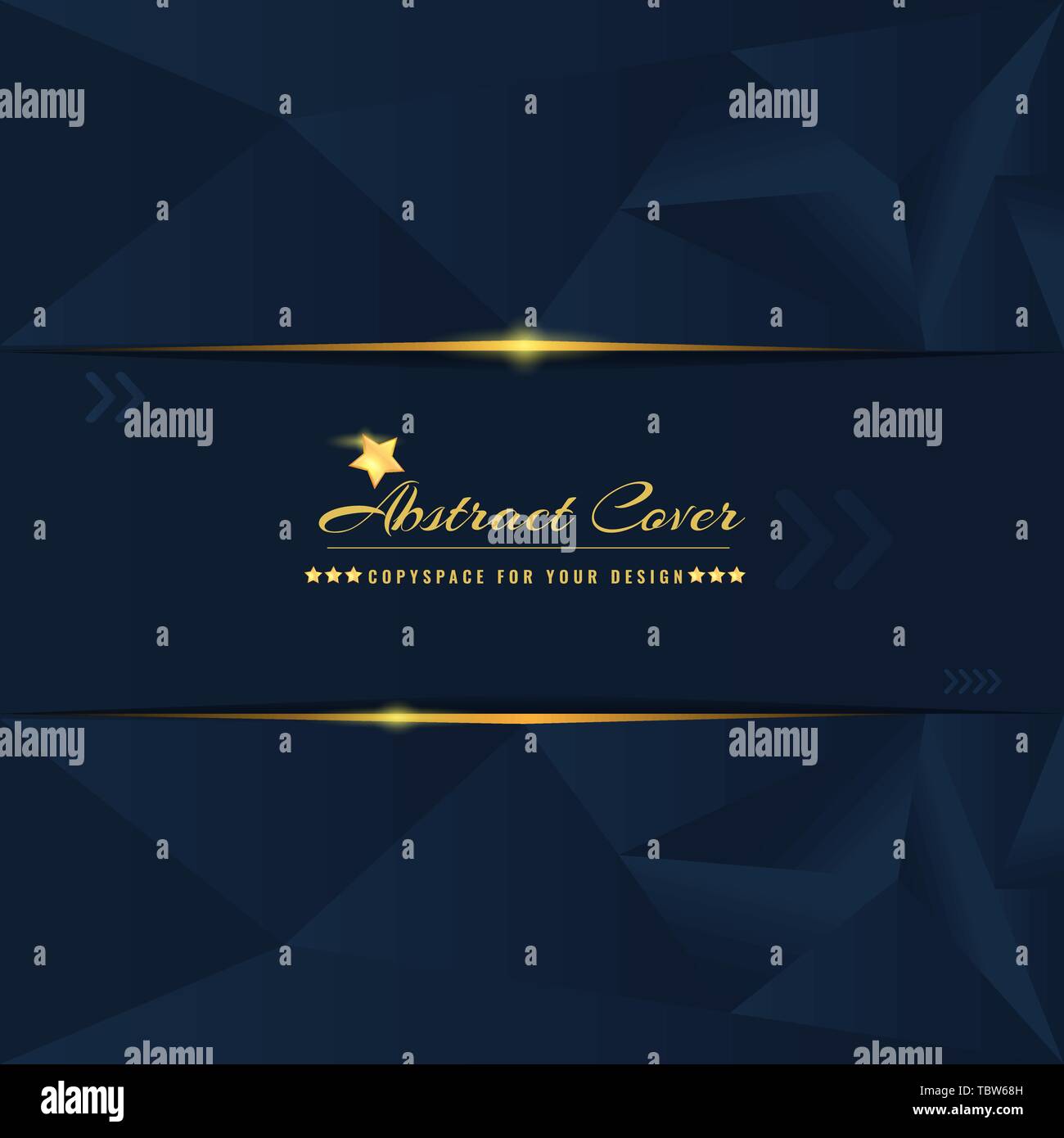 Abstract and solid dark cover design template with glowing golden ...