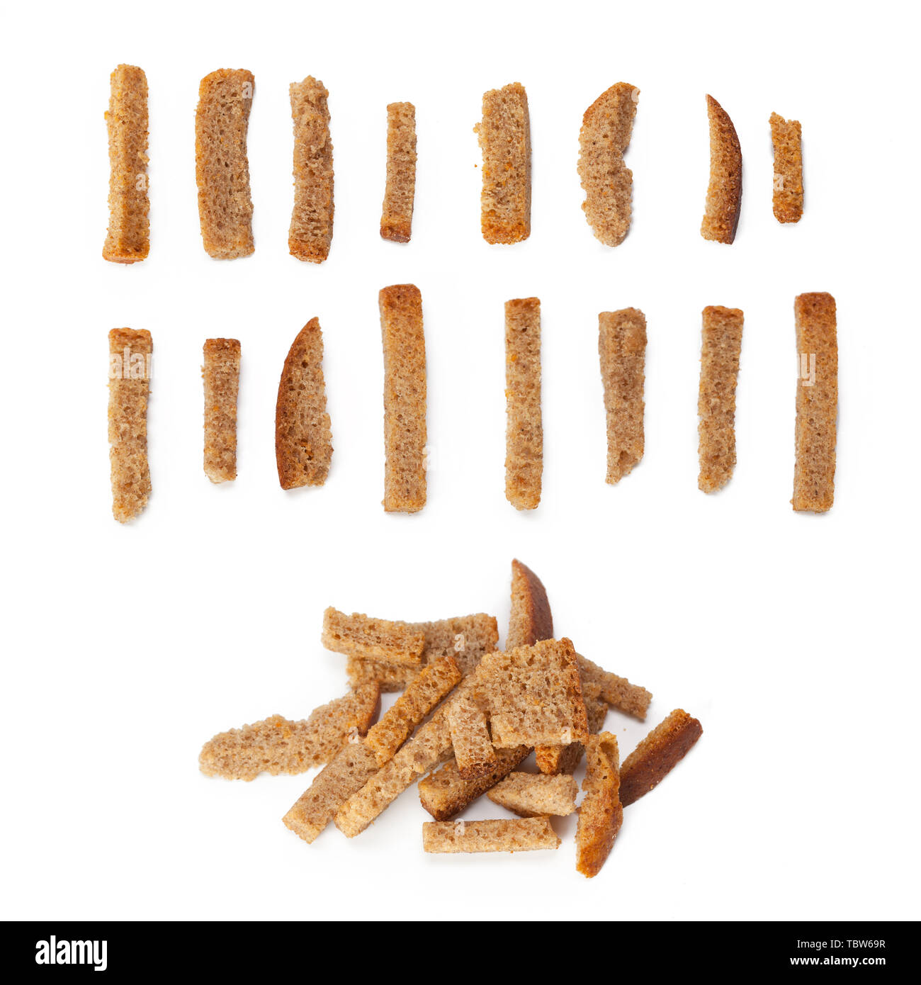 Rye Bread crackers. Isolated on white background Stock Photo - Alamy