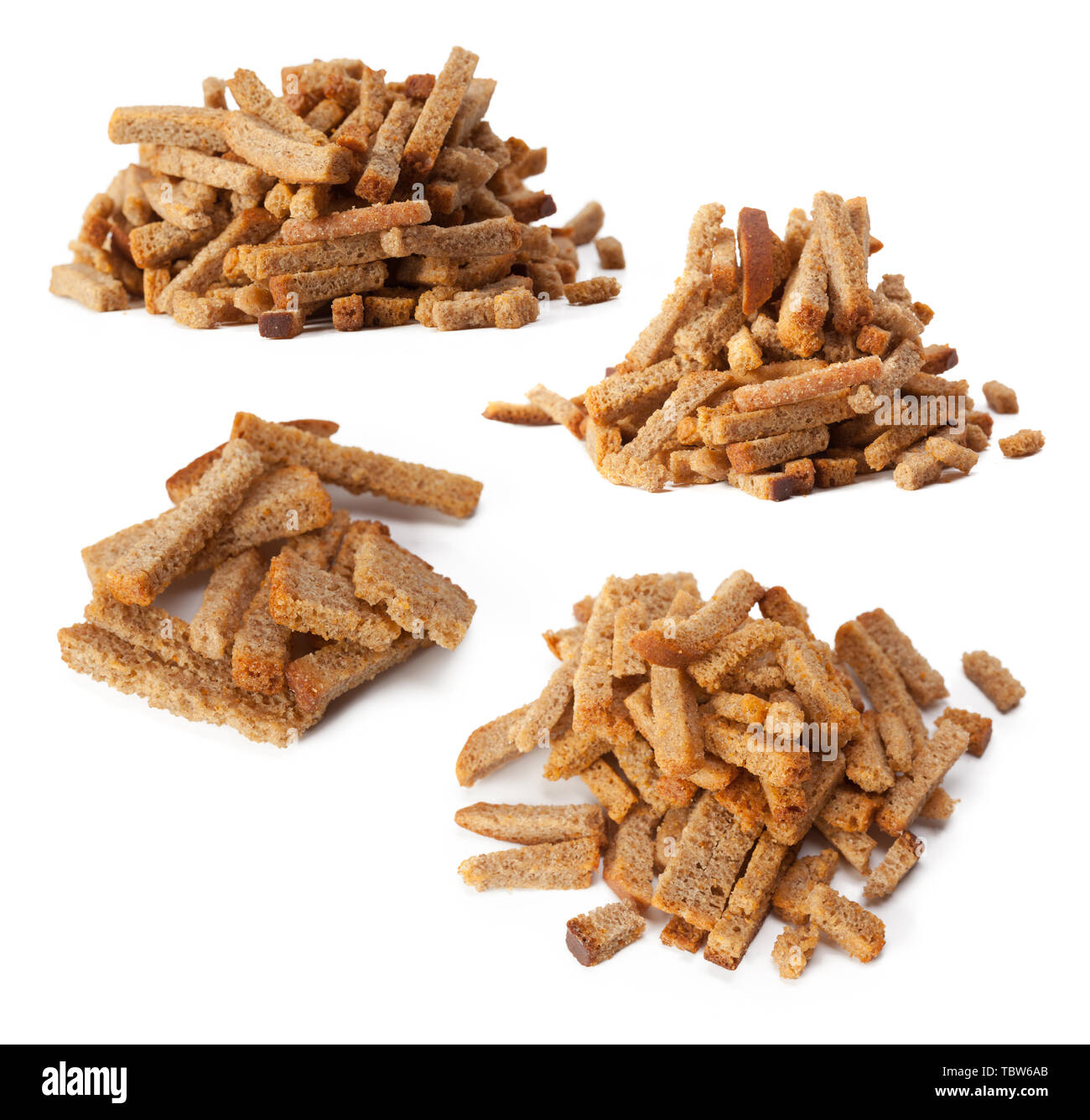 Rye Bread crackers. Isolated on white background Stock Photo - Alamy