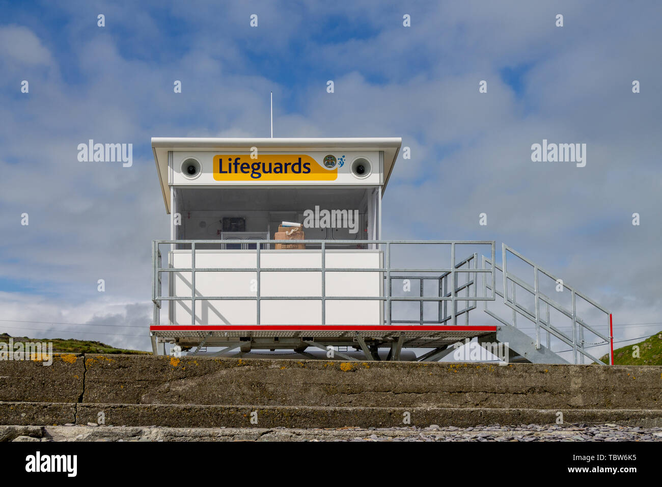 New Lifeguard station on a raised platform Stock Photo - Alamy