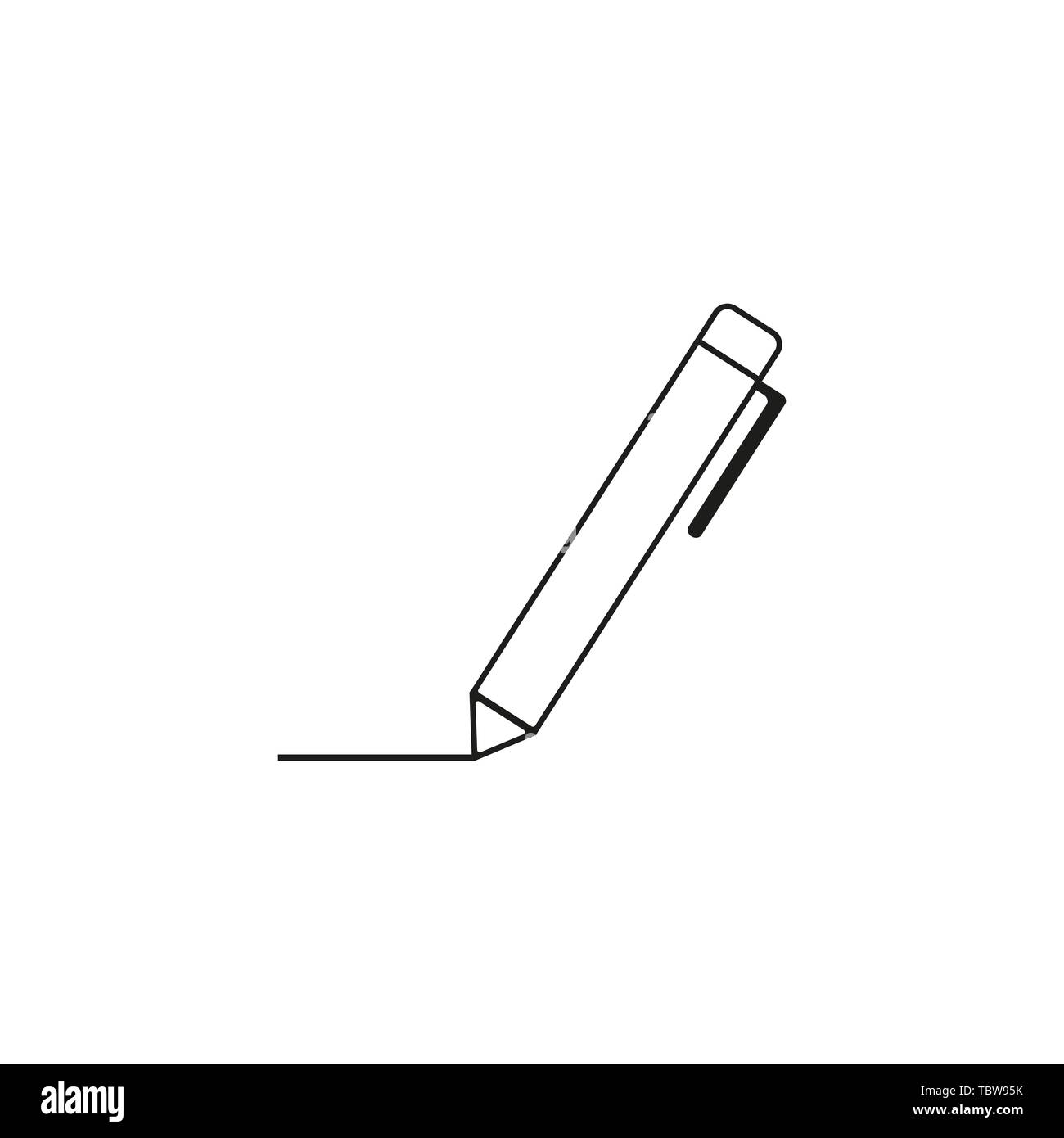 Pen Write Line Icon Outline Vector Sign Linear Style Pictogram
