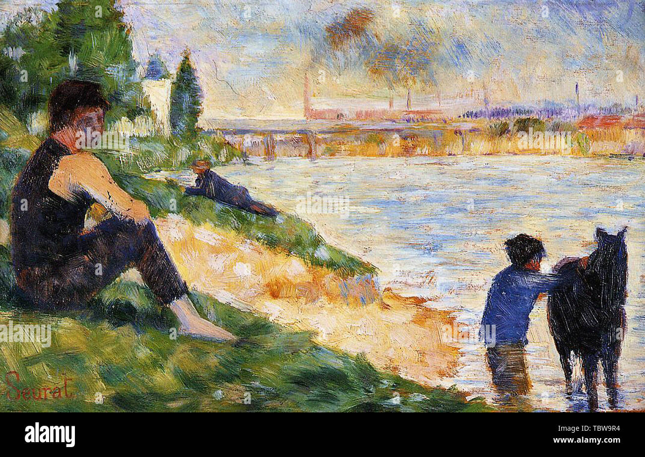 The black horse seurat hi-res stock photography and images - Alamy