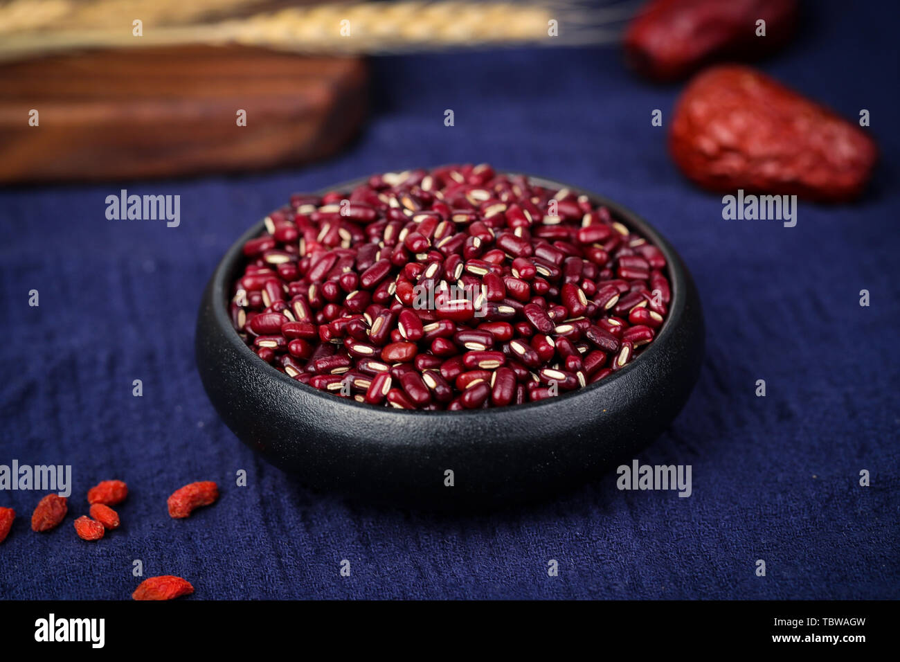 Organic red beans and wild red beans growing cooking hi-res stock ...