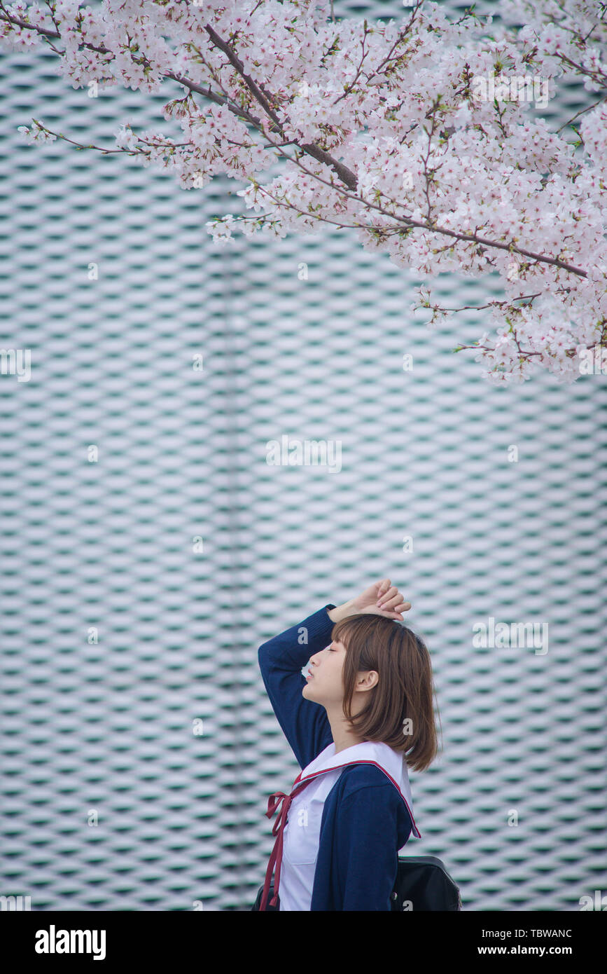 Student girl uniform portrait Stock Photo - Alamy