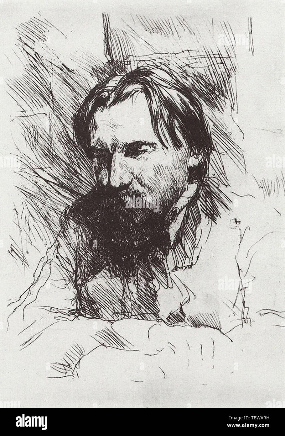 Valentin Serov - Portrait Artist Engraver V V Mate 1899 Stock Photo - Alamy