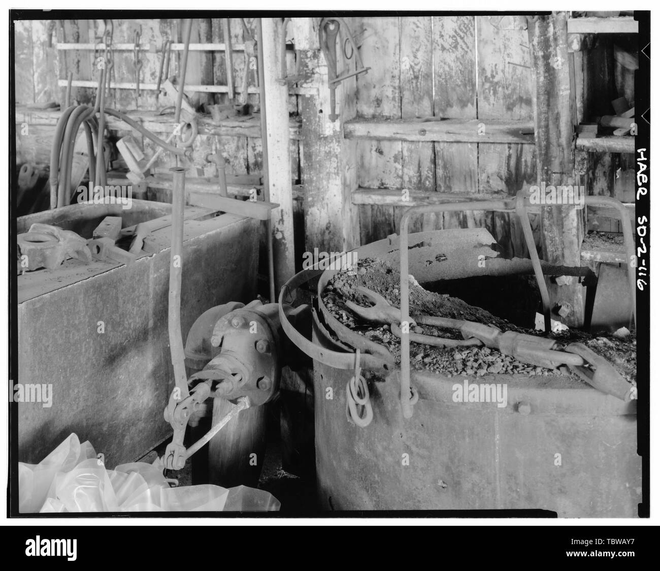 MACHINE SHOP FORGE DETAIL FROM NORTHWEST. Bald Mountain Gold Mill ...