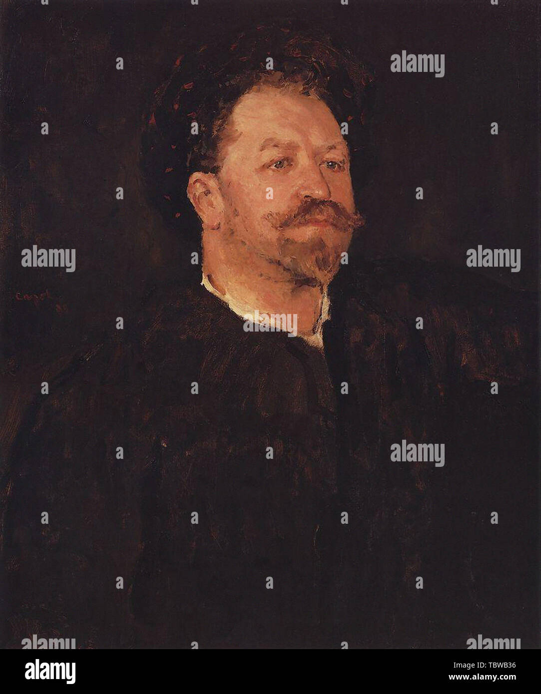 Valentin Serov - Portrait Italian Singer Francesco Tamano 1893 Stock ...