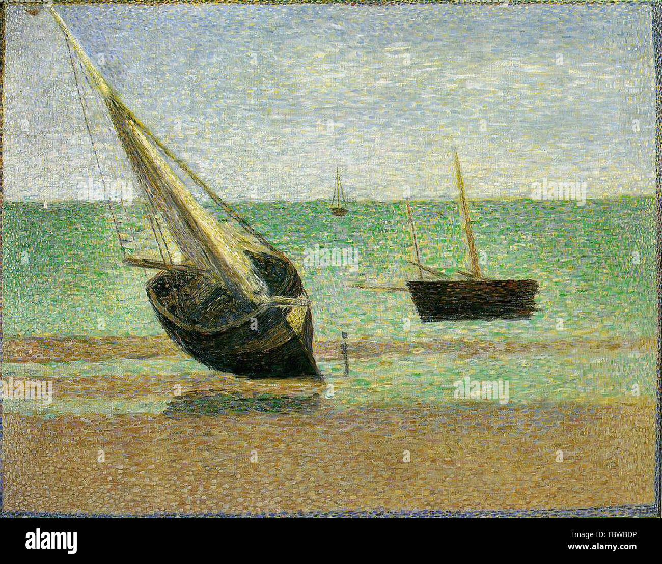 Georges Seurat - Low Tide Grandcamp 1885 Stock Photo - Alamy
