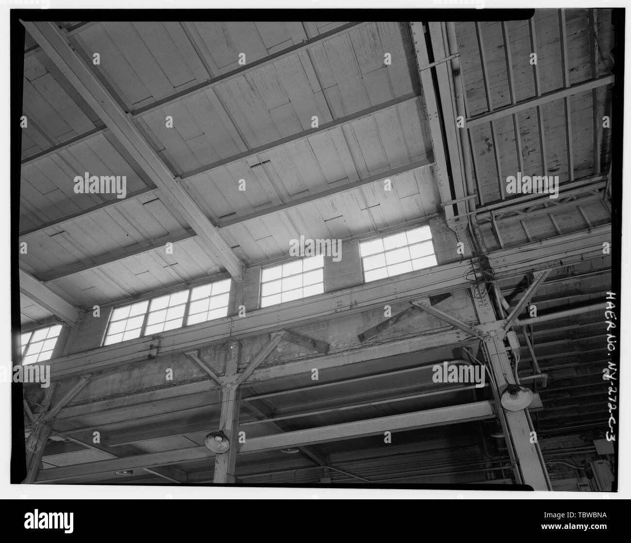 MAIN BAY SHOWING ROOF CONSTRUCTION, UPPER NORTH SIDE WINDOWS, AND ...