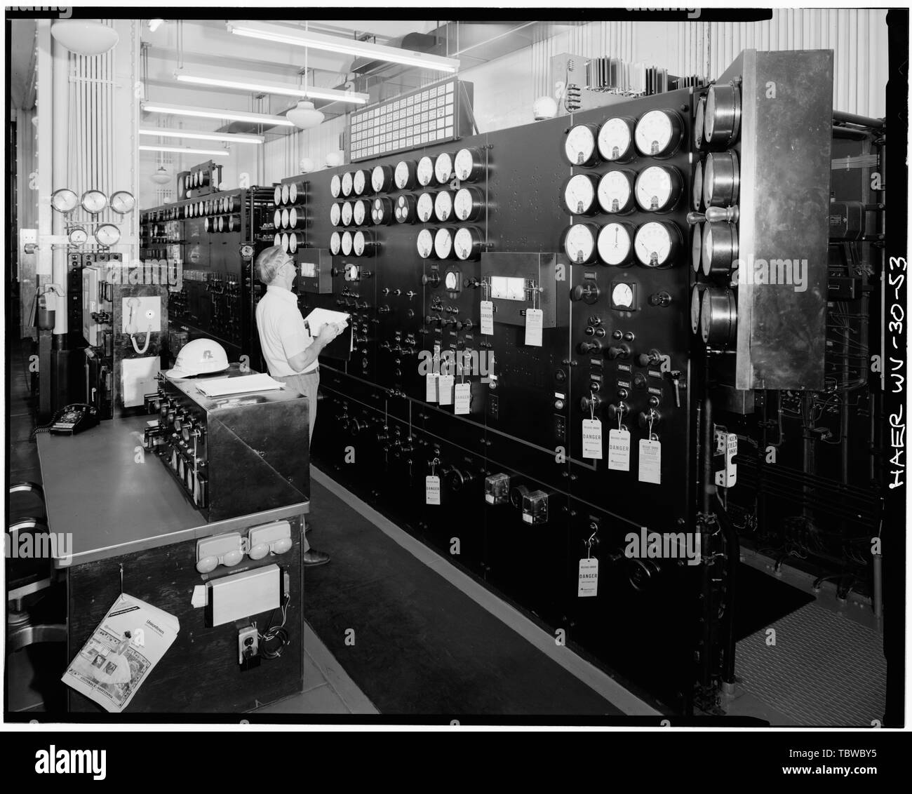 MAIN CONTROL PANEL FROM SOUTHWEST Lake Lynn Hydroelectric Power House ...