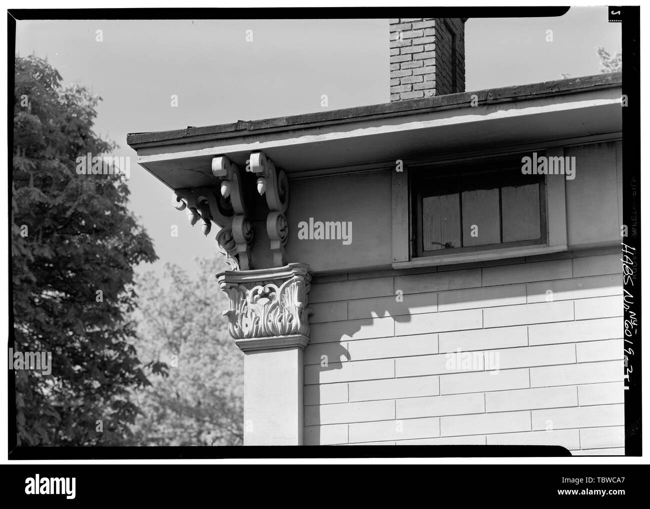 MAIN ELEVATION, DETAIL OF SOUTHEAST CORNER Rynd House, 34 Pearl Street ...