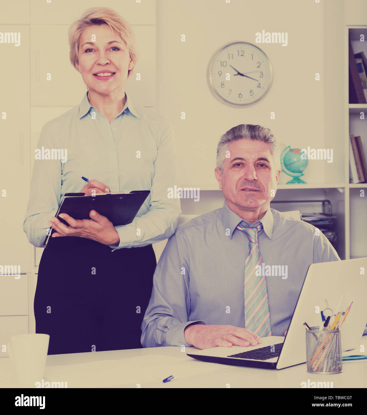 Director's assistant makes daily routine and planned meetings and ...