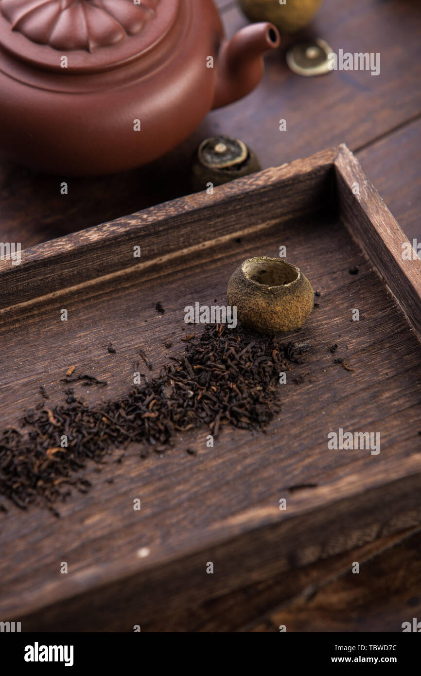 Tangerine puer tea hi-res stock photography and images - Alamy