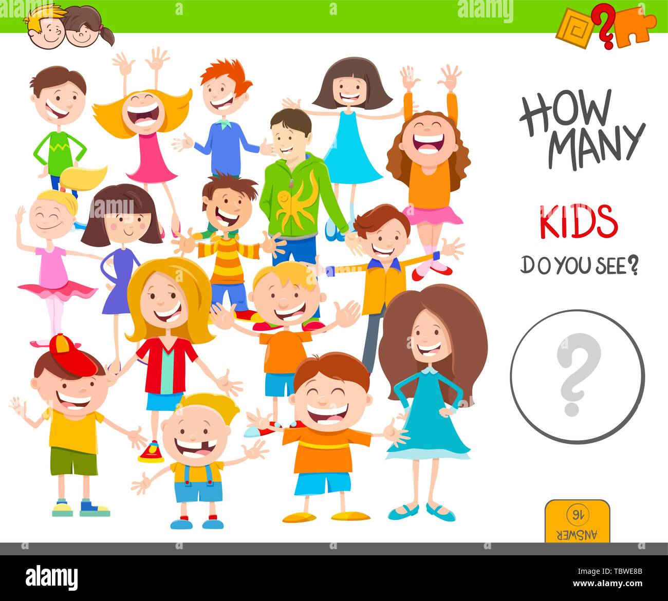 Cartoon Illustration of Educational Counting Activity Game for Children ...