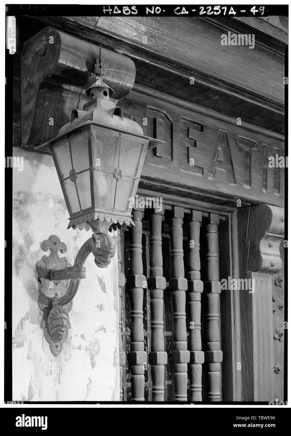 MAIN HOUSE, NORTH WALL, DETAIL OF LANTERN Death Valley Ranch, Main ...