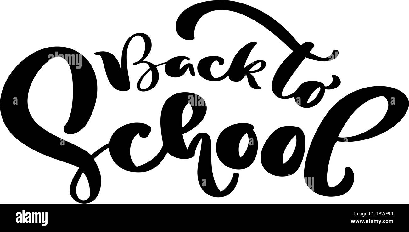 Back to school hand brush calligraphy lettering text. Education ...