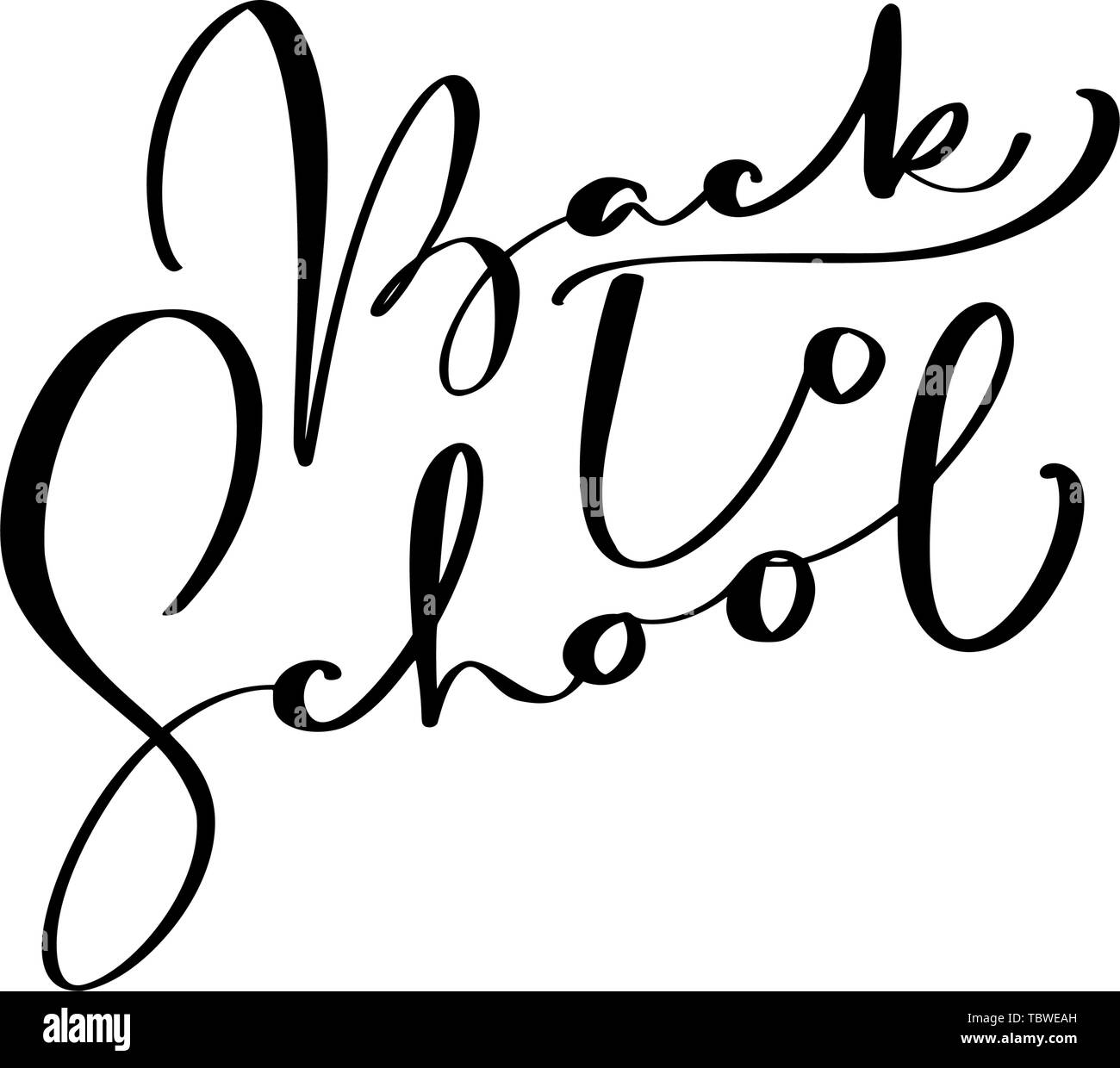 Back to school hand brush calligraphy lettering text. Education ...