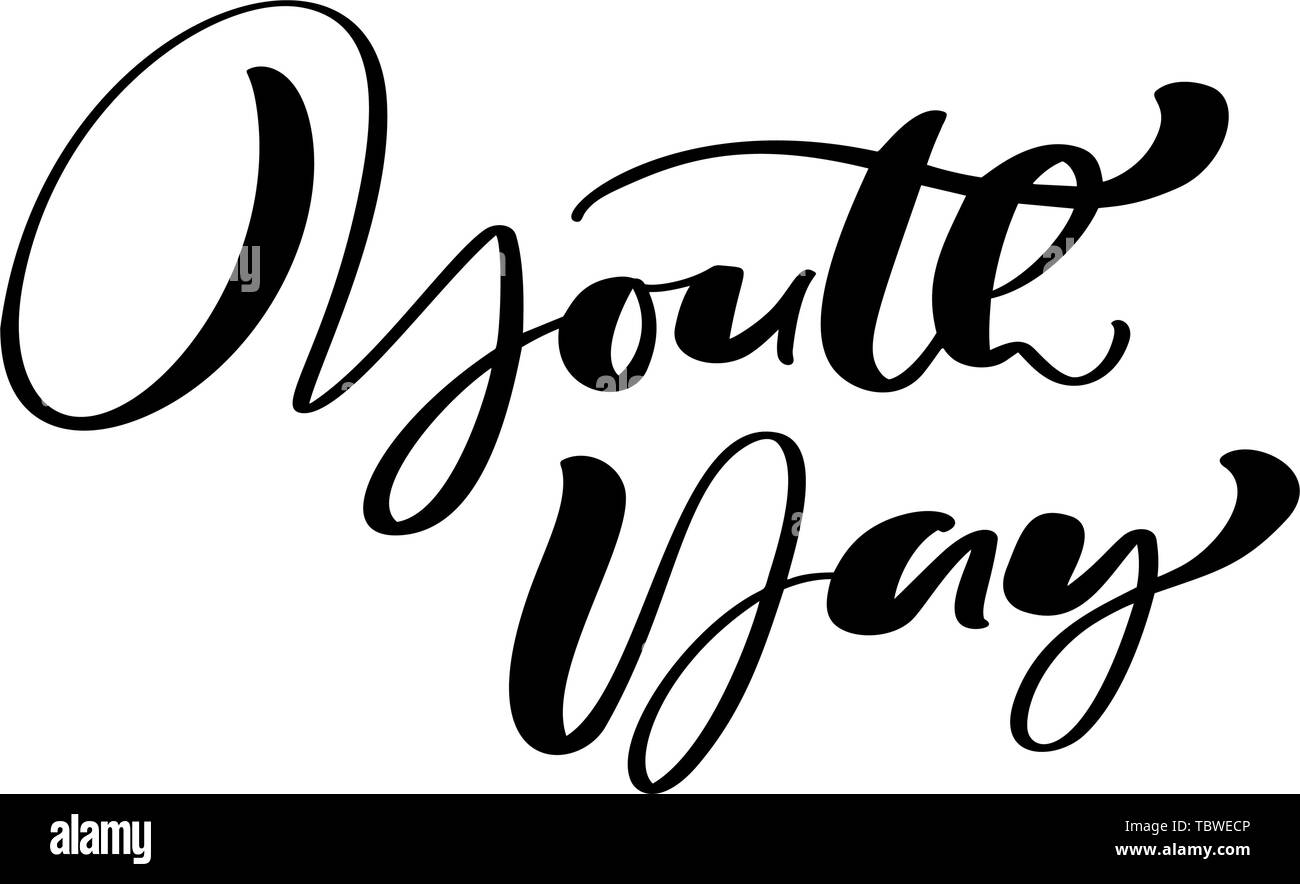 Youth Day vector calligraphy lettering phrase for International Youth ...