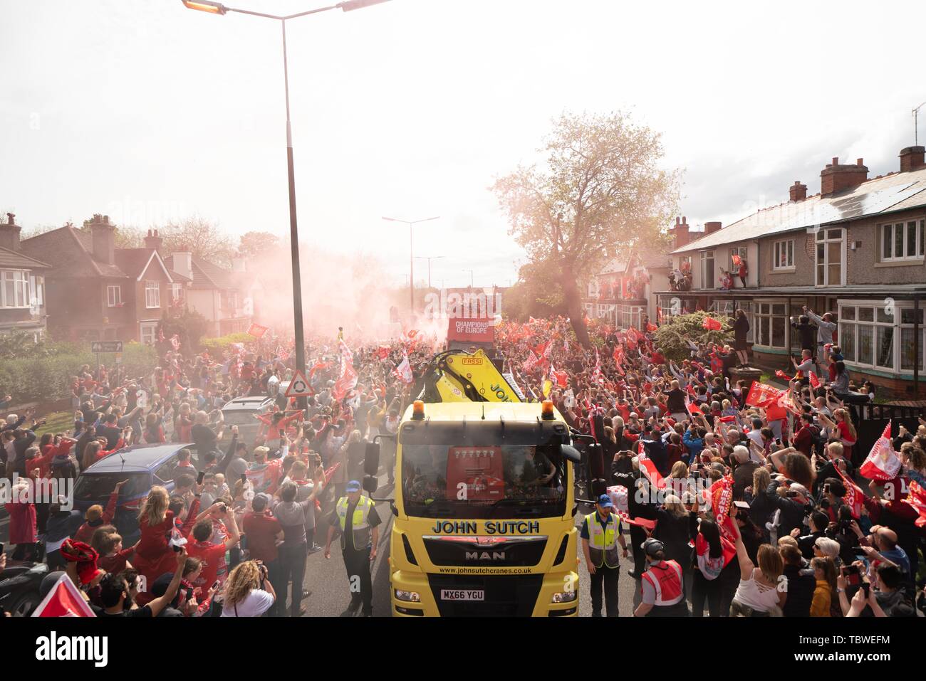 Liverpool champions of europe bus hi-res stock photography and images ...