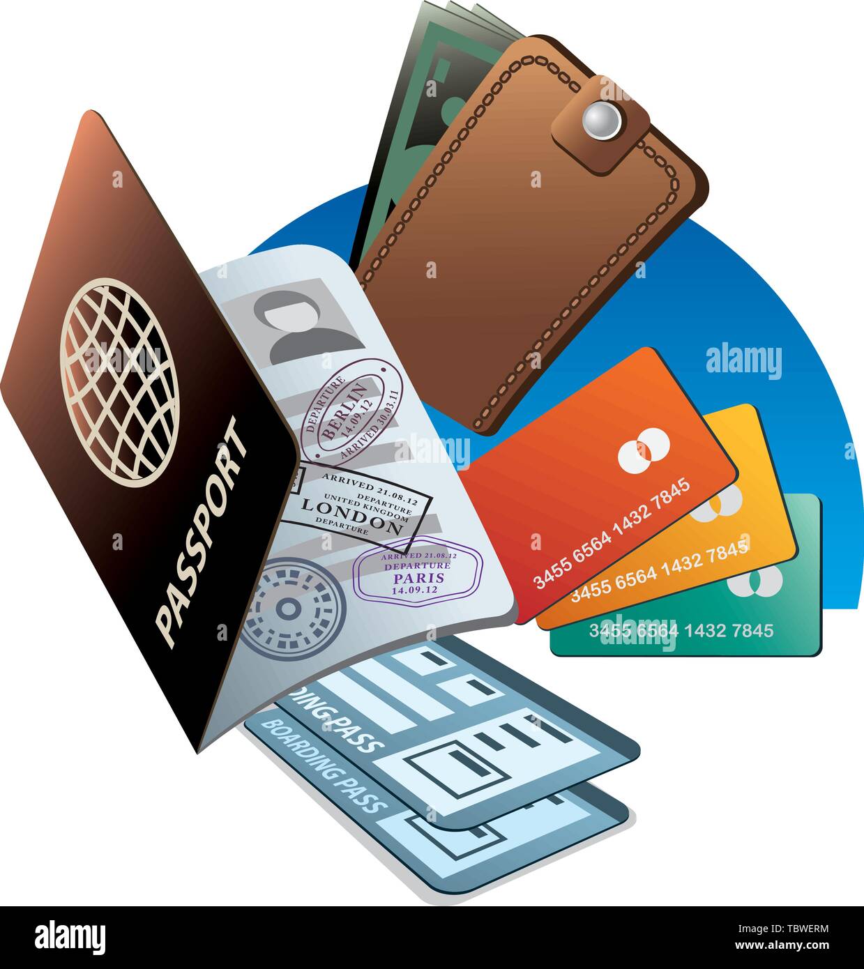 Cash passport Stock Vector Images - Alamy