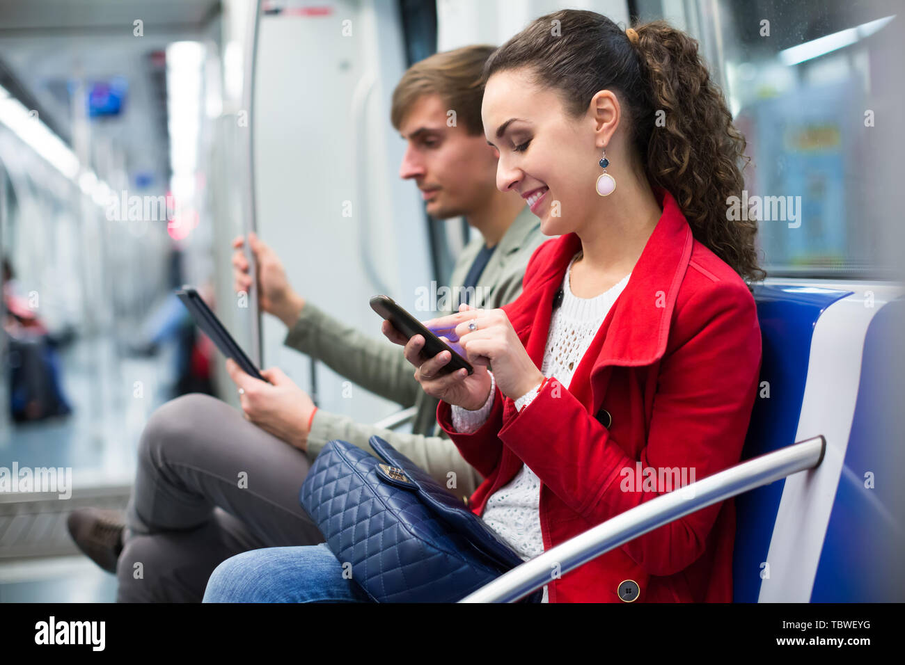 Passengers in metro wagon hi-res stock photography and images - Alamy